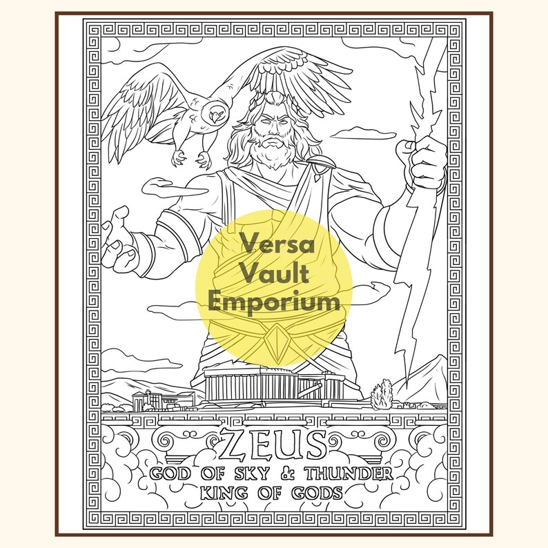 Greek God Coloring Pages Bundle | Printable Mythology Art for ...