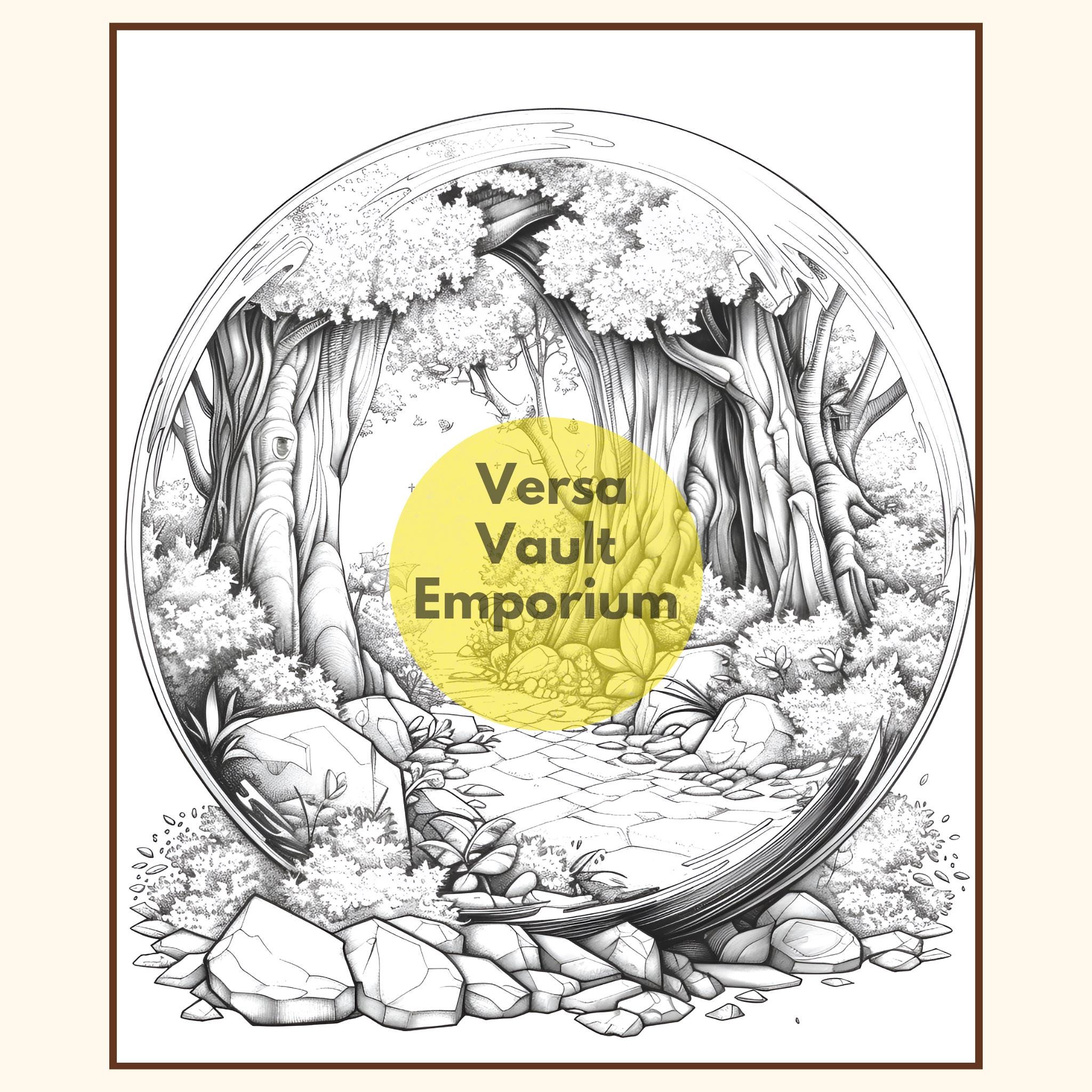 Pocket Worlds Coloring Pages | Cozy Fantasy Scenes | Relaxing Coloring ...