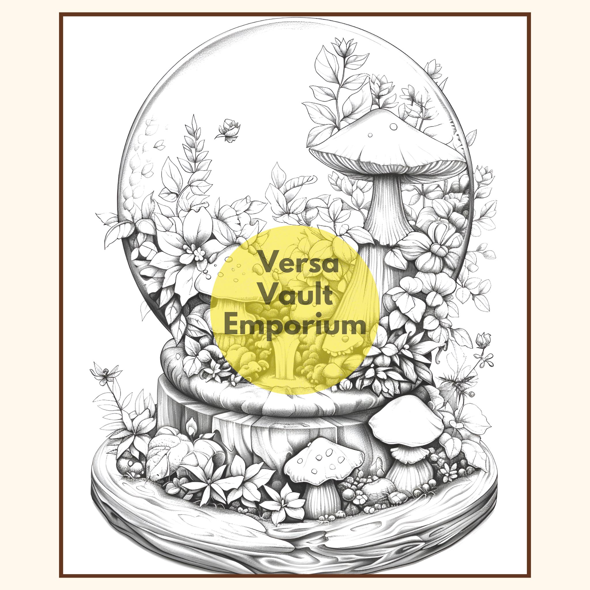 Pocket Worlds Coloring Pages | Cozy Fantasy Scenes | Relaxing Coloring ...