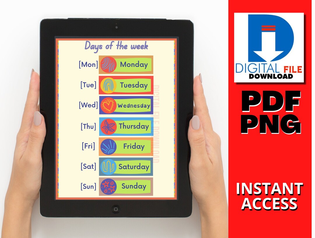 Days of the Week Homeschool Weeks Until Printable Wall Art - Etsy