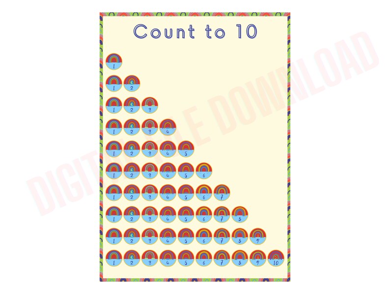 Numbers Chart Learning Numbers Chart Printable Homeschool - Etsy