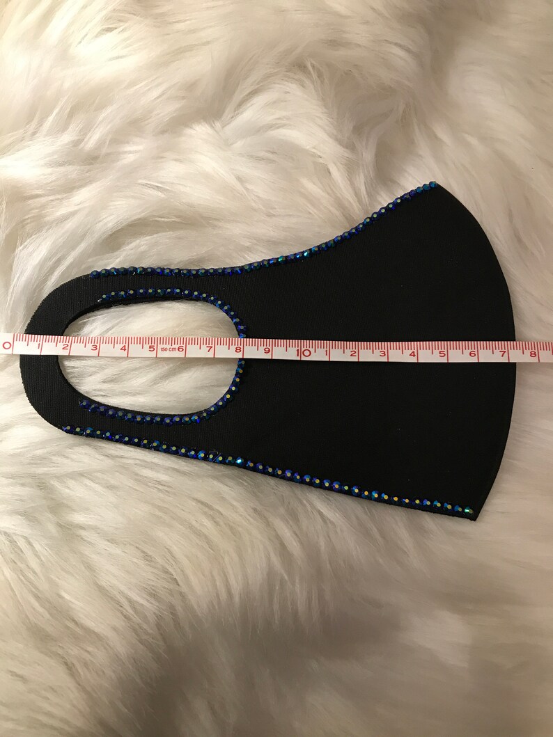 CUSTOMIZABLE Blue Blinged Black Face Mask - Etsy