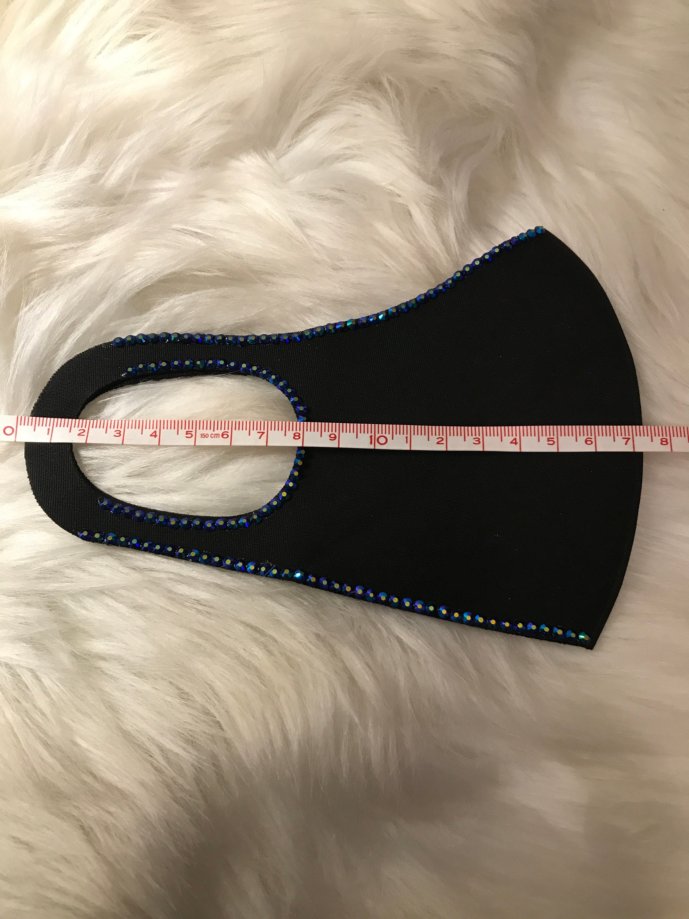 CUSTOMIZABLE Blue Blinged Black Face Mask - Etsy