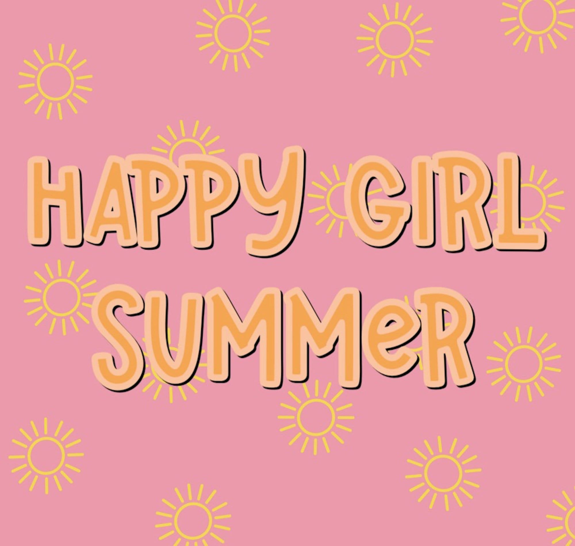 Happy Girl Summer Sticker/Decal Summer Sticker Glossy | Etsy