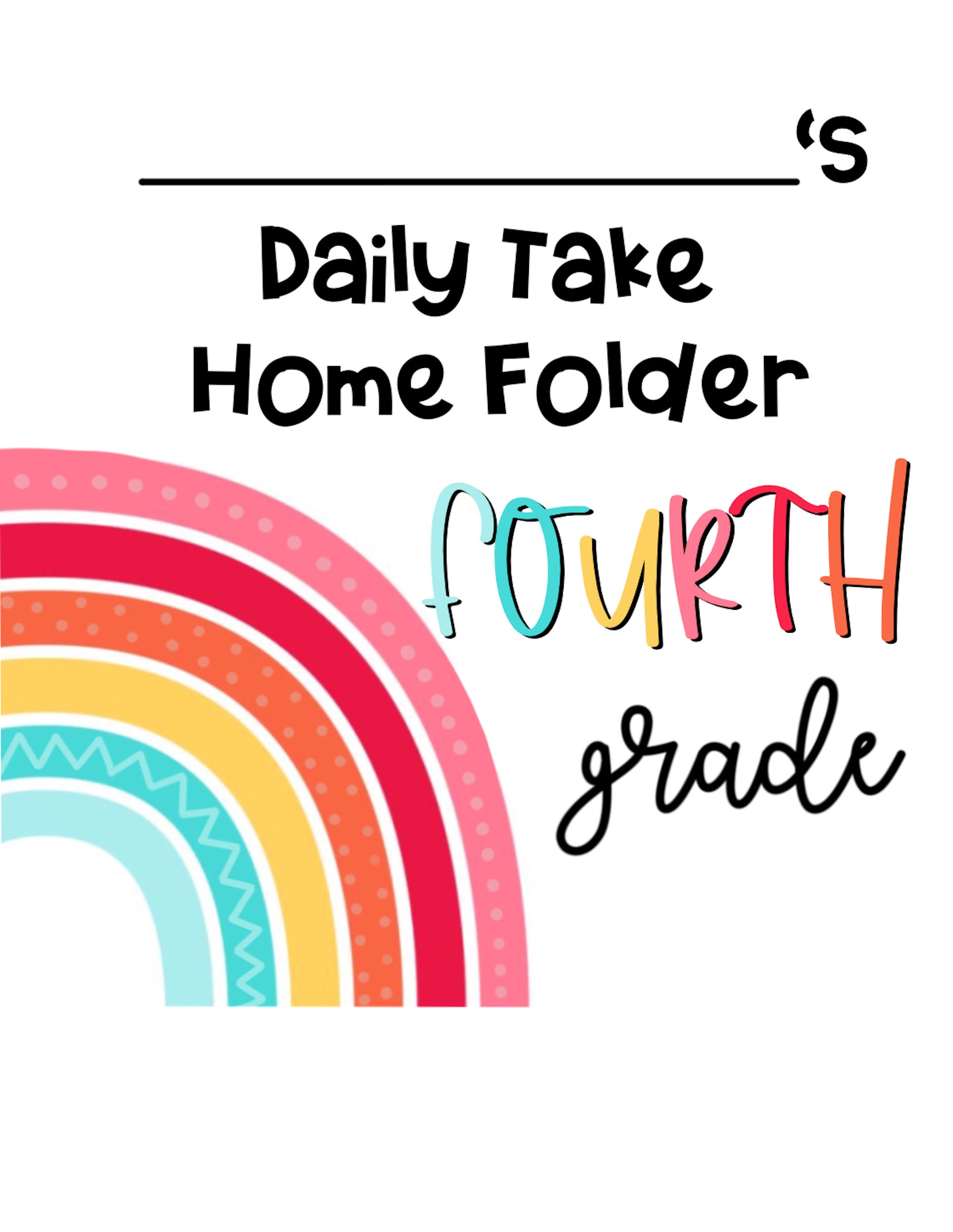Take Home Folder Cover Free Printable