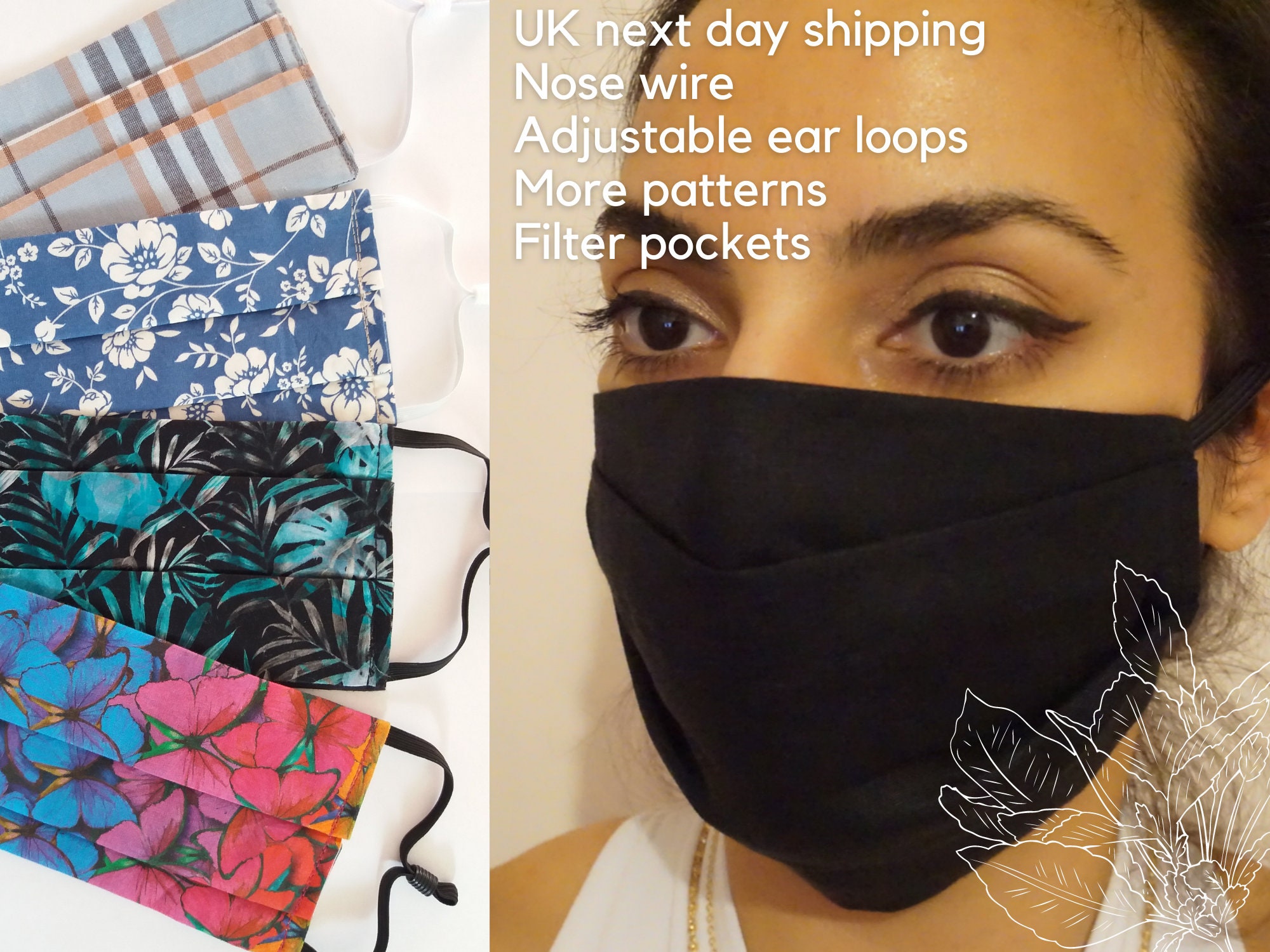 Linen Face Mask UK Linen Mask Single Layer Linen Natural Linen - Etsy