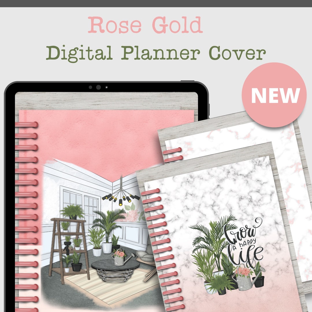 Rose Gold Digital Planner Covers for Goodnotes, Journal Cover,plant ...