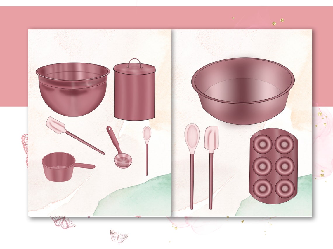 Baking Supplies Clipart,bakery Logo Design,digital Food Clipart,hand ...