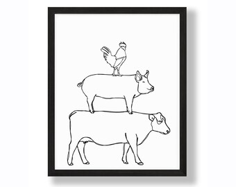 Farm Animal Stack Printable - Etsy