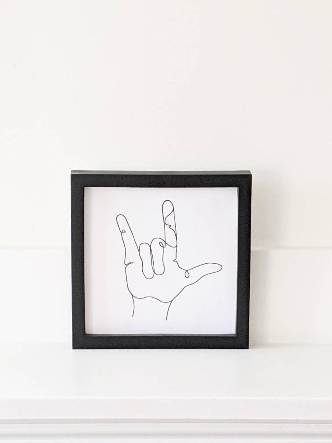 I Love You American Sign Language Hand Sign ILY Minimalist Line Art ...