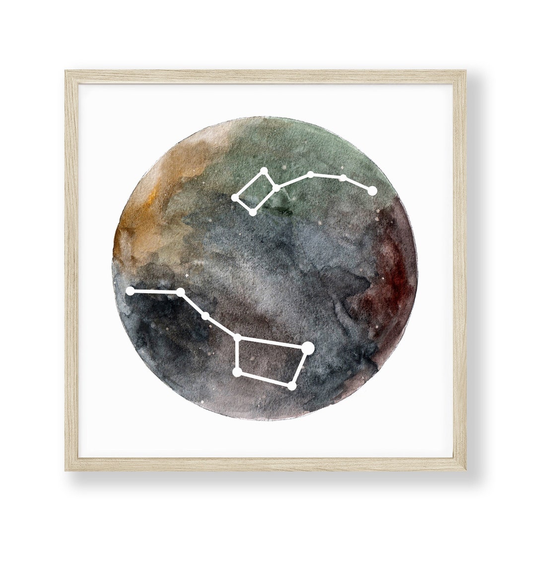 Colorful Big Dipper Little Dipper Night Sky Star Constellation Instant ...