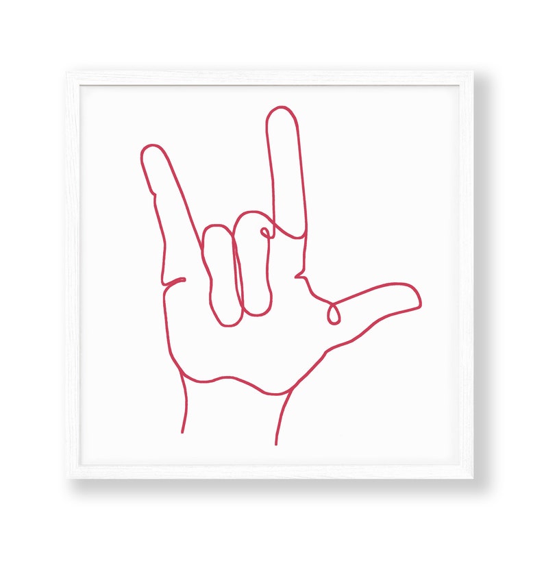 I Love You Hand ASL Sign Language Love Print - Etsy