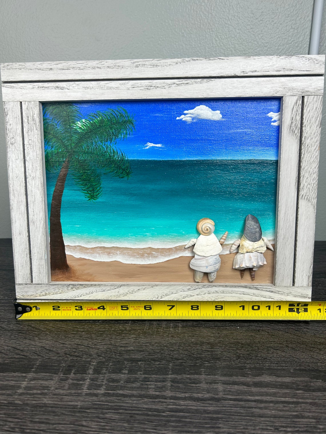 Hand Painted Beach Scene With Shell People 8x10 With Frame - Etsy