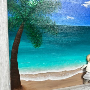 Hand Painted Beach Scene With Shell People 8x10 With Frame - Etsy