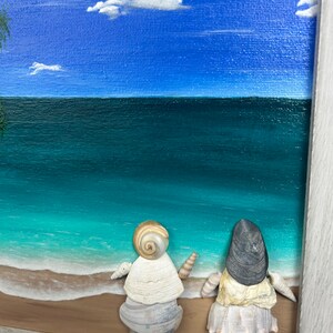 Hand Painted Beach Scene With Shell People 8x10 With Frame - Etsy