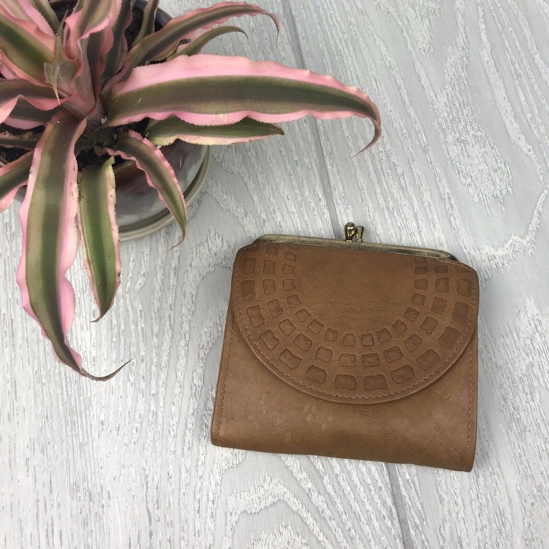 Vintage Princess Gardner Brown Folding Leather Wallet Change Purse Card ...