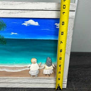 Hand Painted Beach Scene With Shell People 8x10 With Frame - Etsy