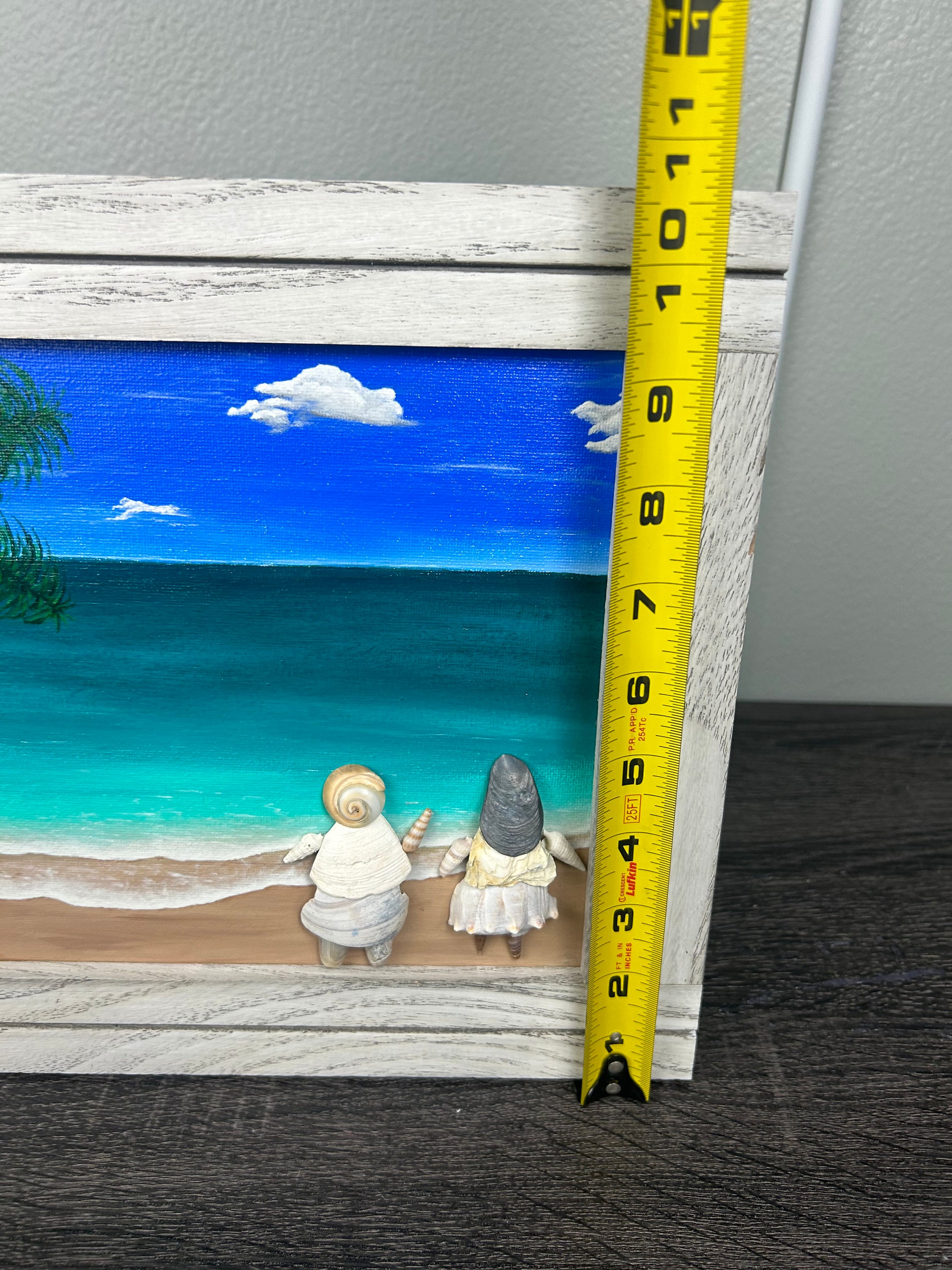 Hand Painted Beach Scene With Shell People 8x10 With Frame - Etsy