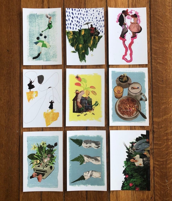 Postcard Set 2 Choose Your Own Designs of Original Collage - Etsy