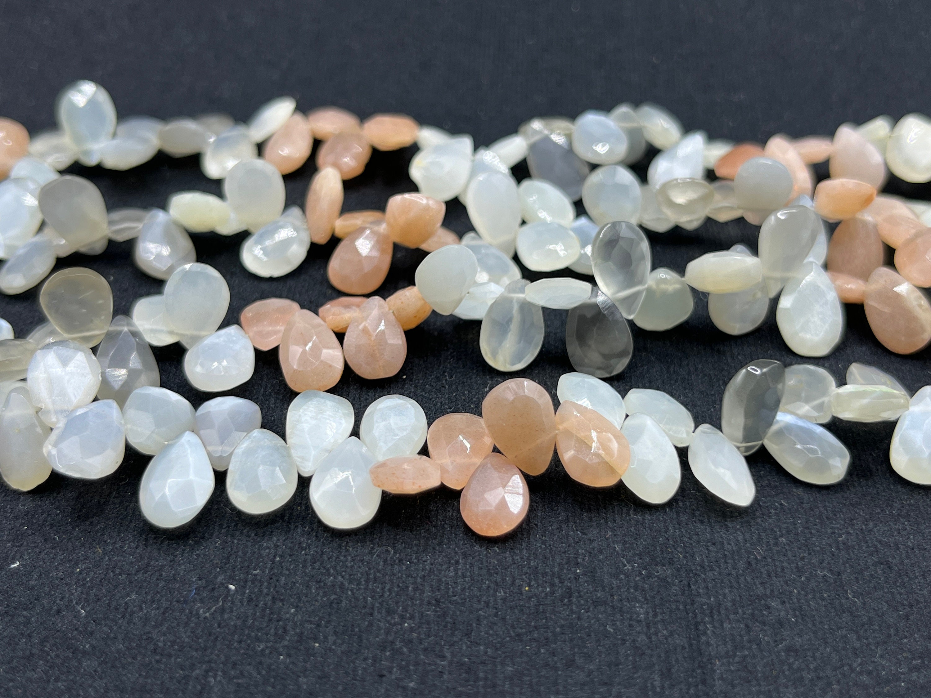EXCELLENT Multi Moonstone Faceted Pear Shape Beads 3x5-4x6mm Multi ...