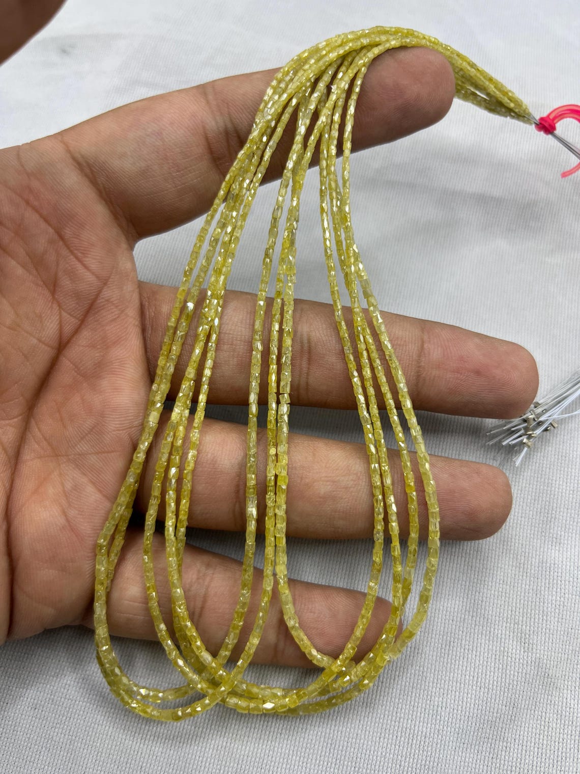 Natural Yellow Dimaond Faceted Cube Shape Beads 3mm Yellow Diamond ...