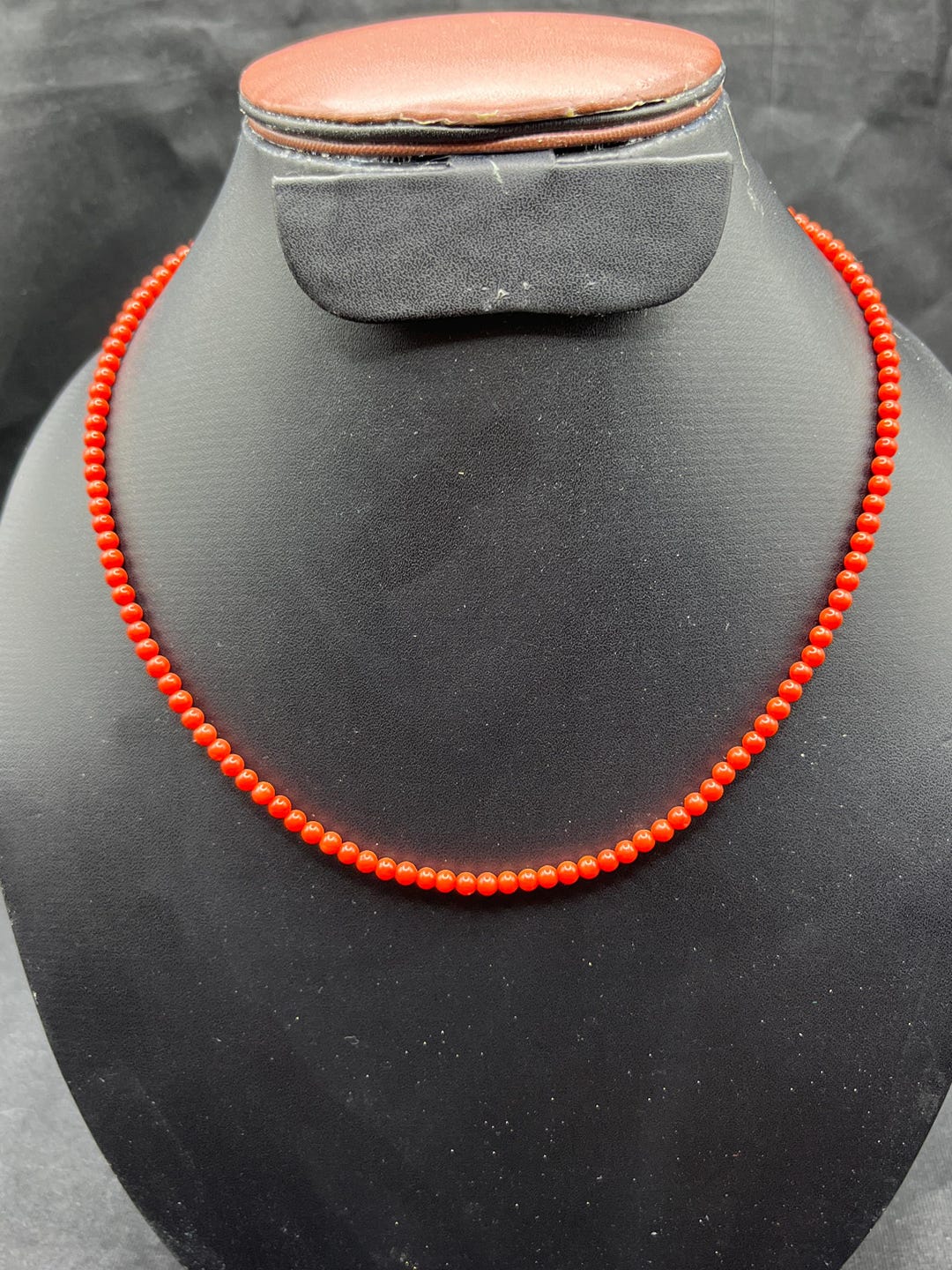 Natural Coral Smooth Rondelle Neckalce 4mm Coral Necklace Gift for Her ...