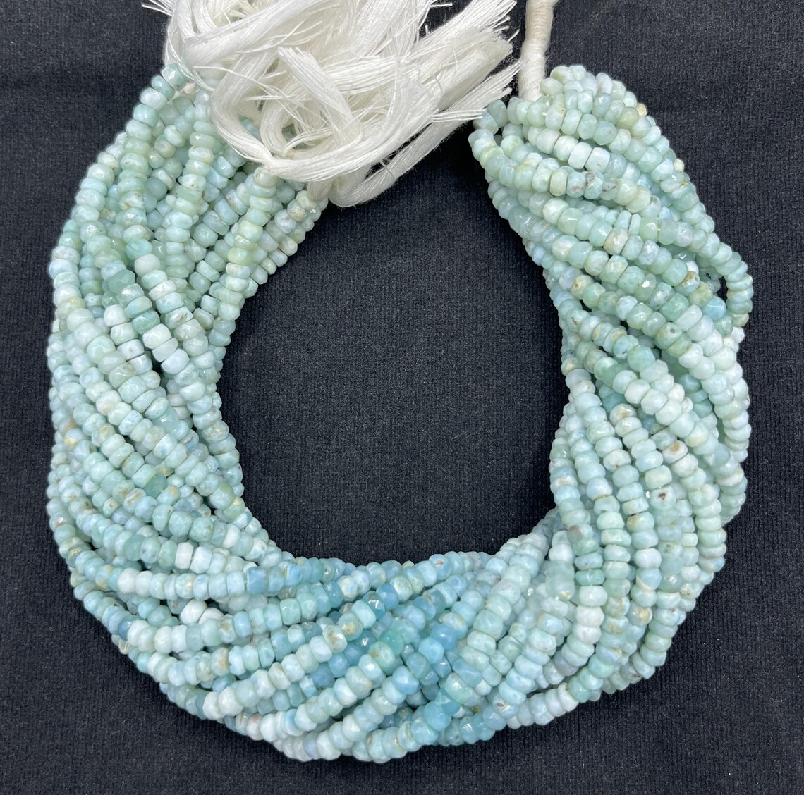 AAA+ Quality Shaded Larimar Faceted Rondelle Beads 4mm Larimar Rondelle ...