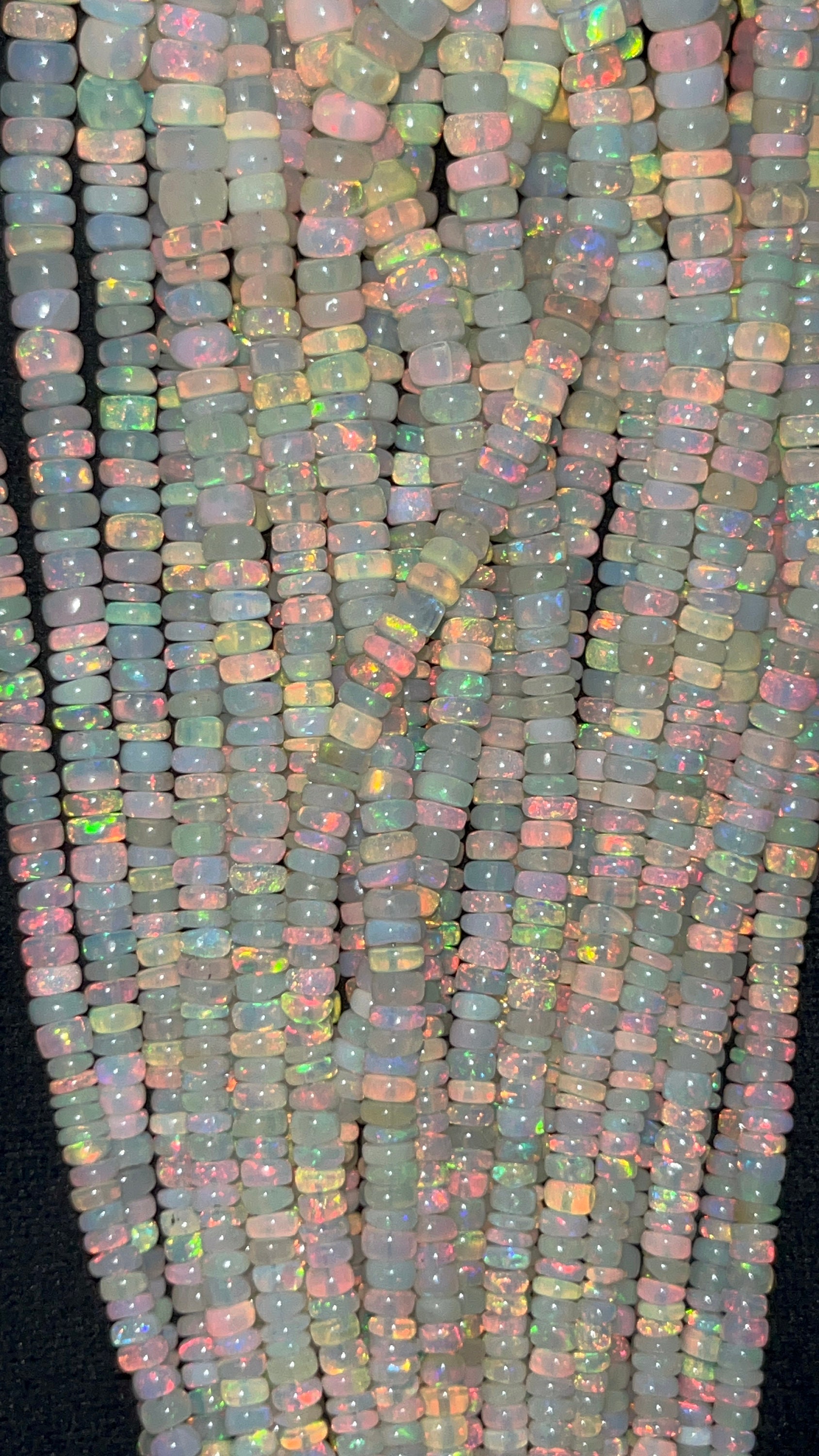 AAA Red Fire Ethiopian Opal Smooth Rondelle Beads 3-5mm Opal Beads 16 ...