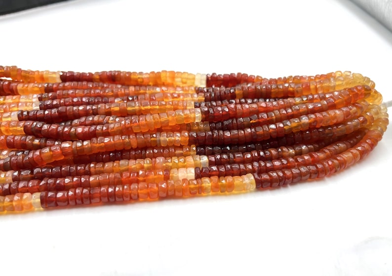 AAA+ Shaded Carnelian Faceted Tyre Beads 6mm Carnelian Wheel Shape ...
