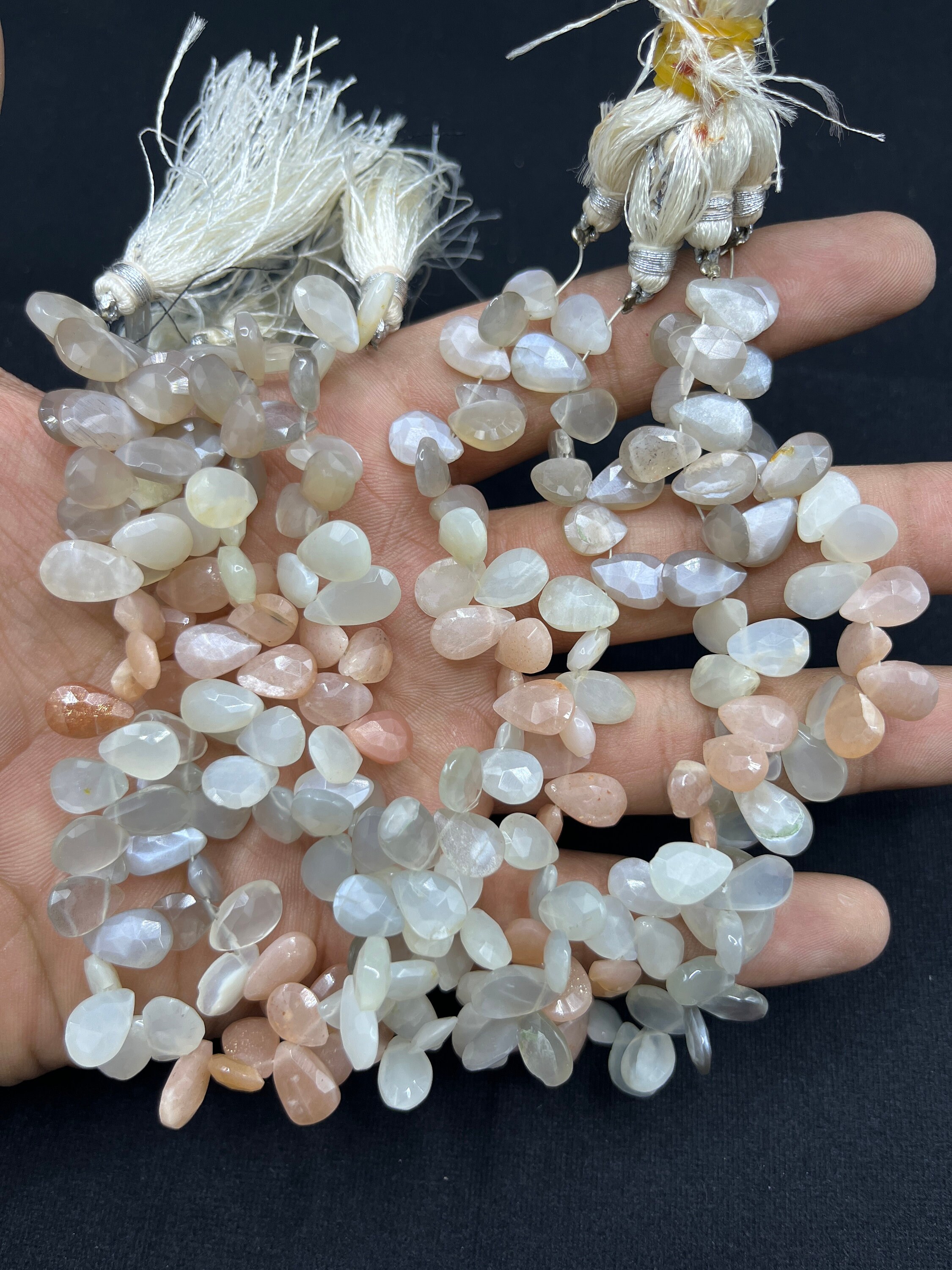EXCELLENT Multi Moonstone Faceted Pear Shape Beads 3x5-4x6mm Multi ...