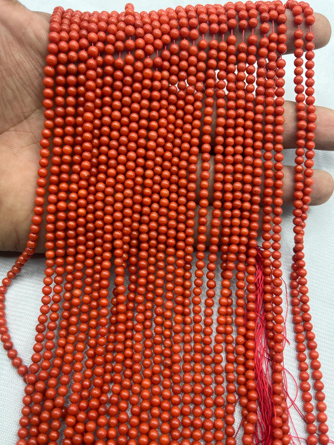 6mm Natural Coral Smooth Round Beads Coral Round Beads 14 Inch Smooth ...