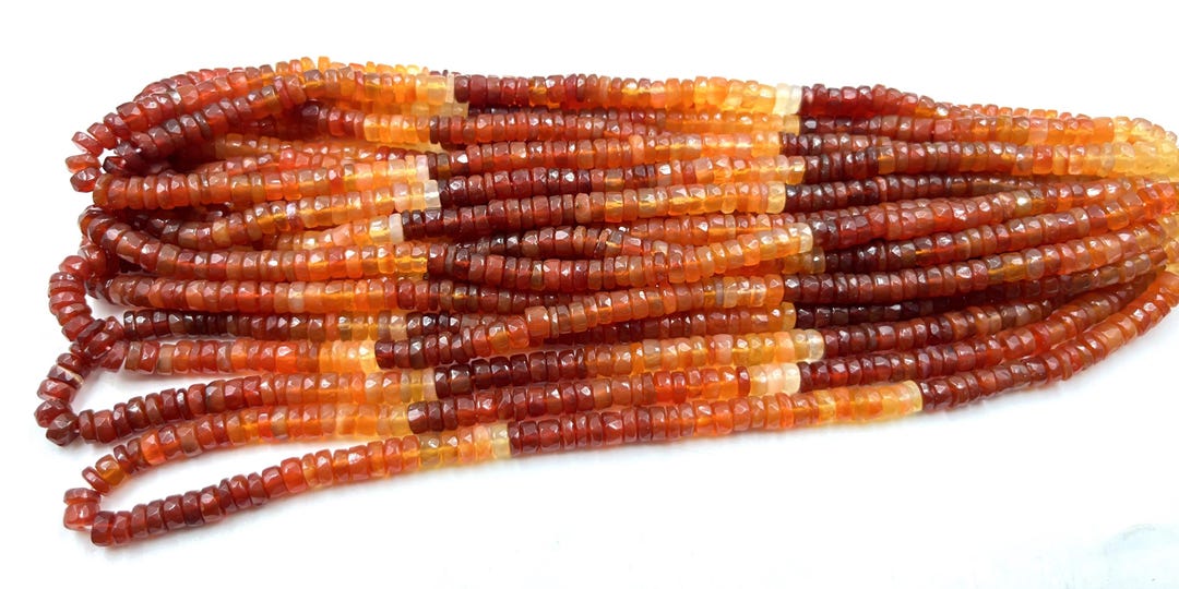AAA+ Shaded Carnelian Faceted Tyre Beads 6mm Carnelian Wheel Shape ...