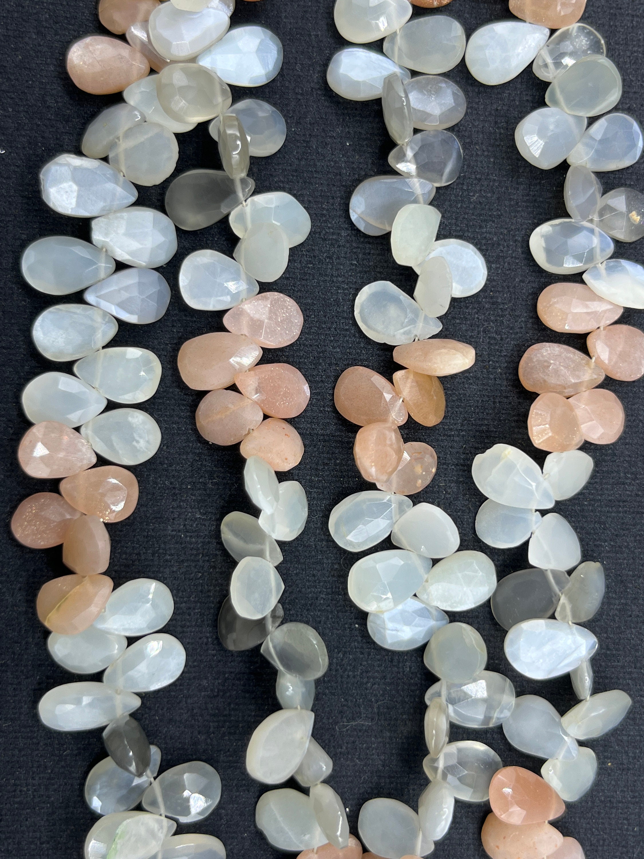 EXCELLENT Multi Moonstone Faceted Pear Shape Beads 3x5-4x6mm Multi ...