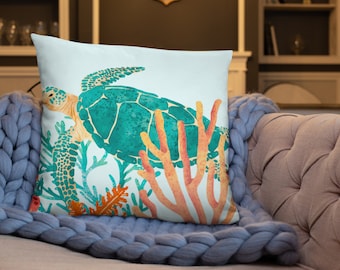 Sea Turtle Pillow - Etsy