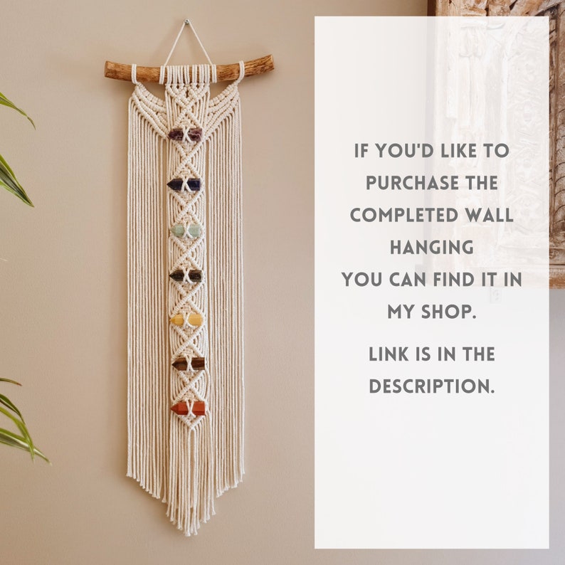 Chakra Macrame Wall Hanging Pattern, Removable Chakra Crystals ...