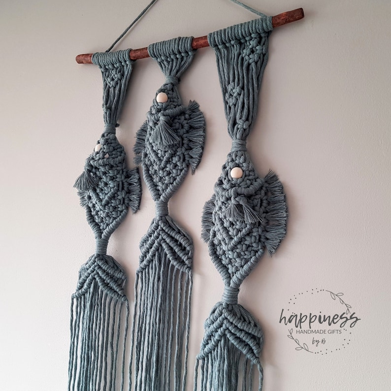 Macrame Fish Wall Hanging Under the Sea Decor Macrame Mural - Etsy