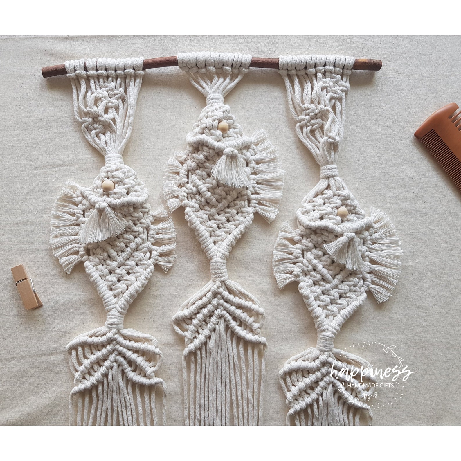 Macrame Pattern, Fish Macrame Wall Pattern, Beginner Intermediate, PDF ...