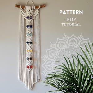 Chakra Macrame Wall Hanging Pattern, Removable Chakra Crystals ...