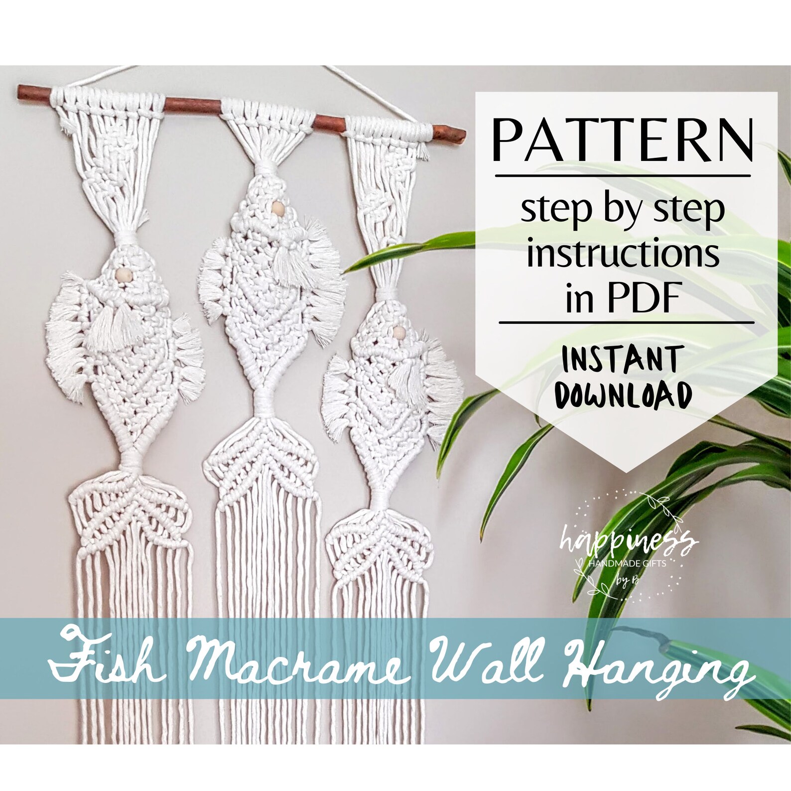 Macrame Pattern Fish Macrame Wall Pattern Beginner - Etsy