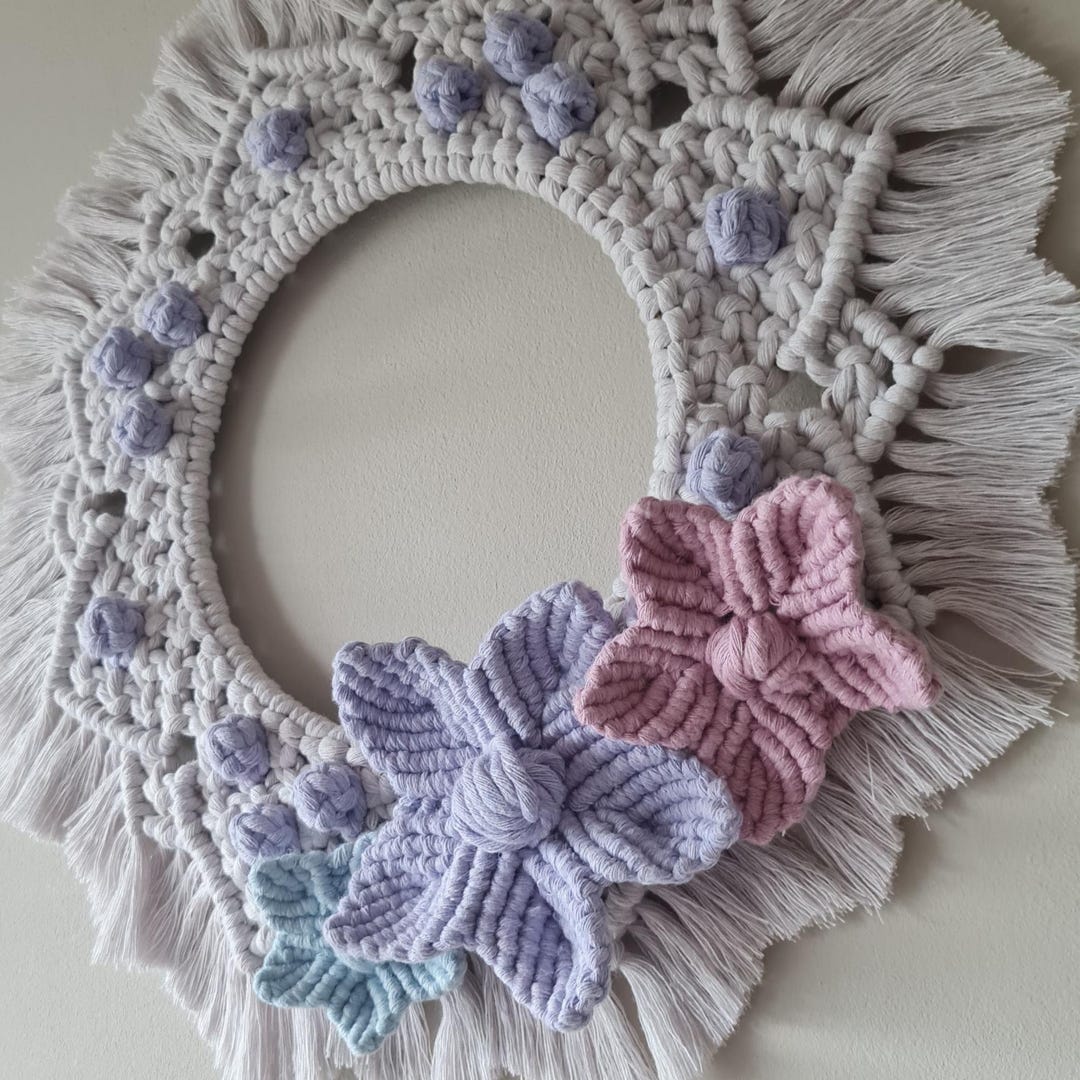 Macrame Wreath, Floral Macrame Wall Hanging, Seasonal Wreath, Door ...