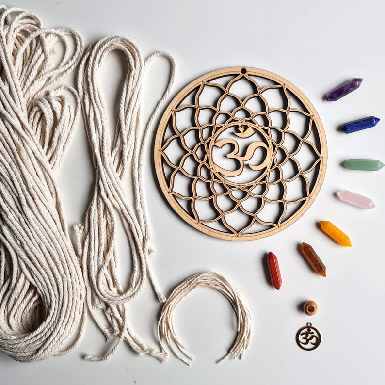 DIY Macrame Kit Chakra Macrame Dreamcatcher DIY Set - Etsy