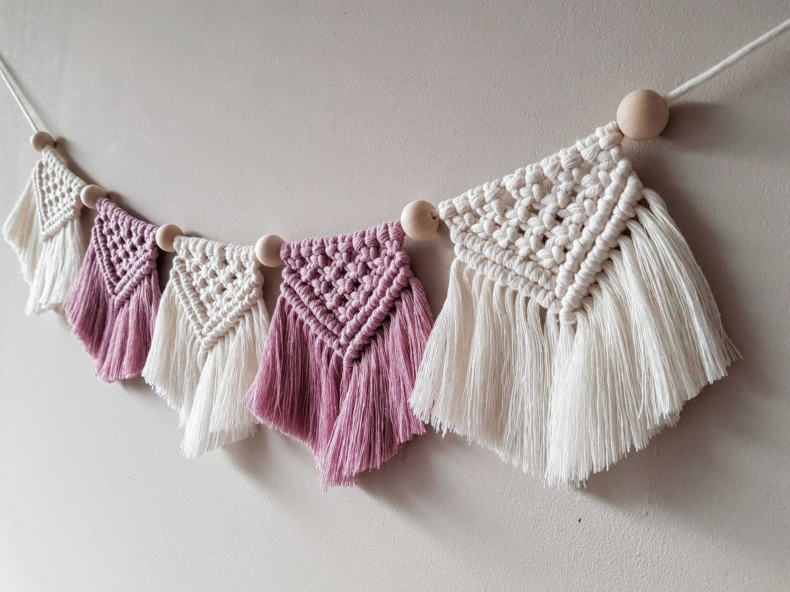 Macrame Banner: Blue & White Nursery Garland - Etsy