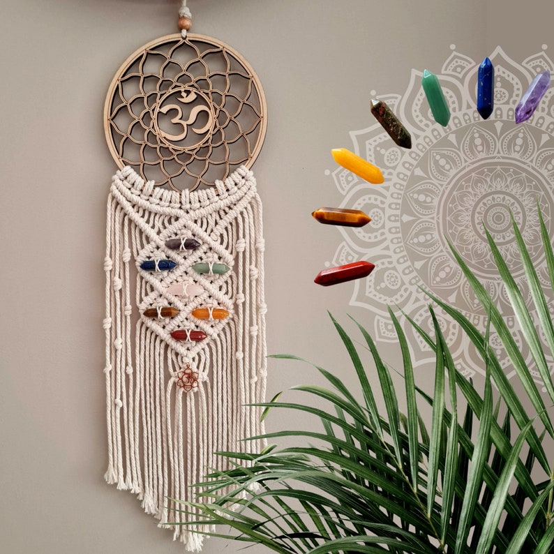 DIY Macrame Kit Chakra Macrame Dreamcatcher DIY Set - Etsy