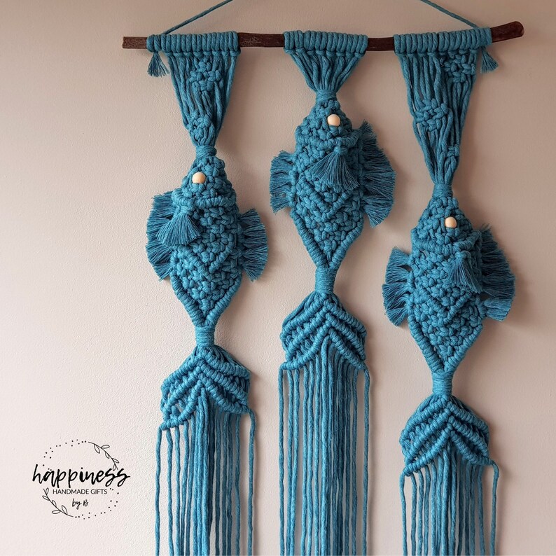 Macrame Fish Wall Hanging Under the Sea Decor Macrame Mural - Etsy