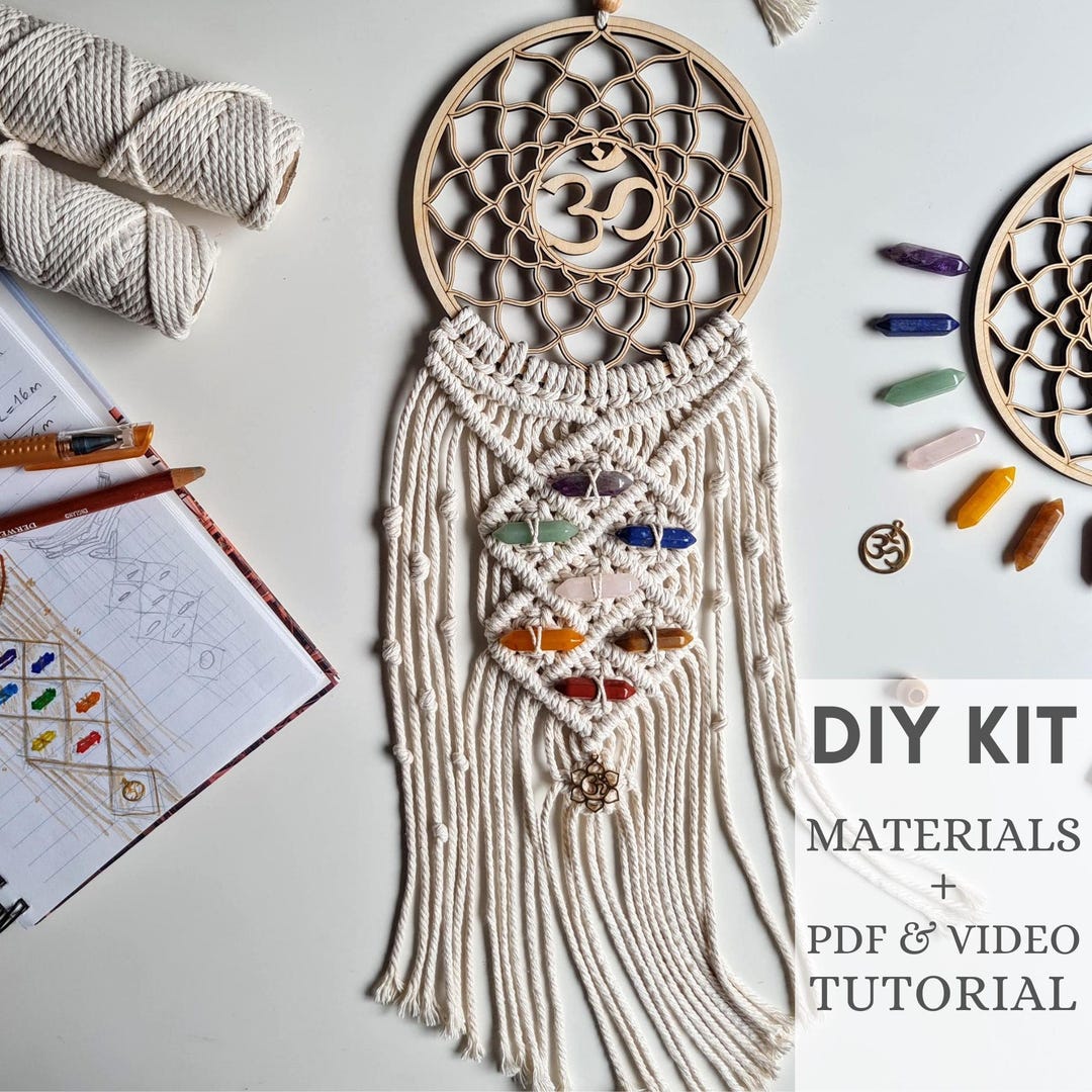 Beginner-friendly DIY Chakra Macrame Kit With Healing Stones, Adult ...