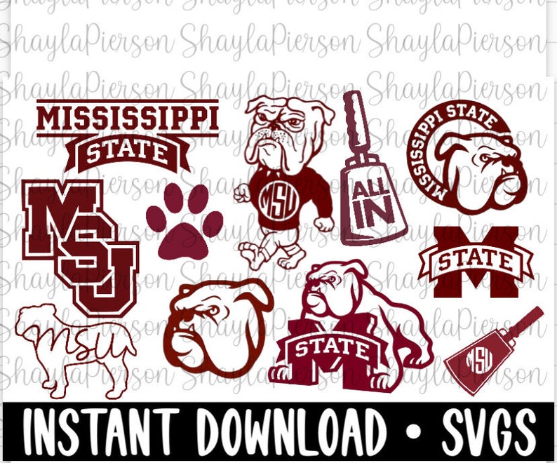Mississippi State SVG Bundle of 11 MSU Svg Hail State svg | Etsy