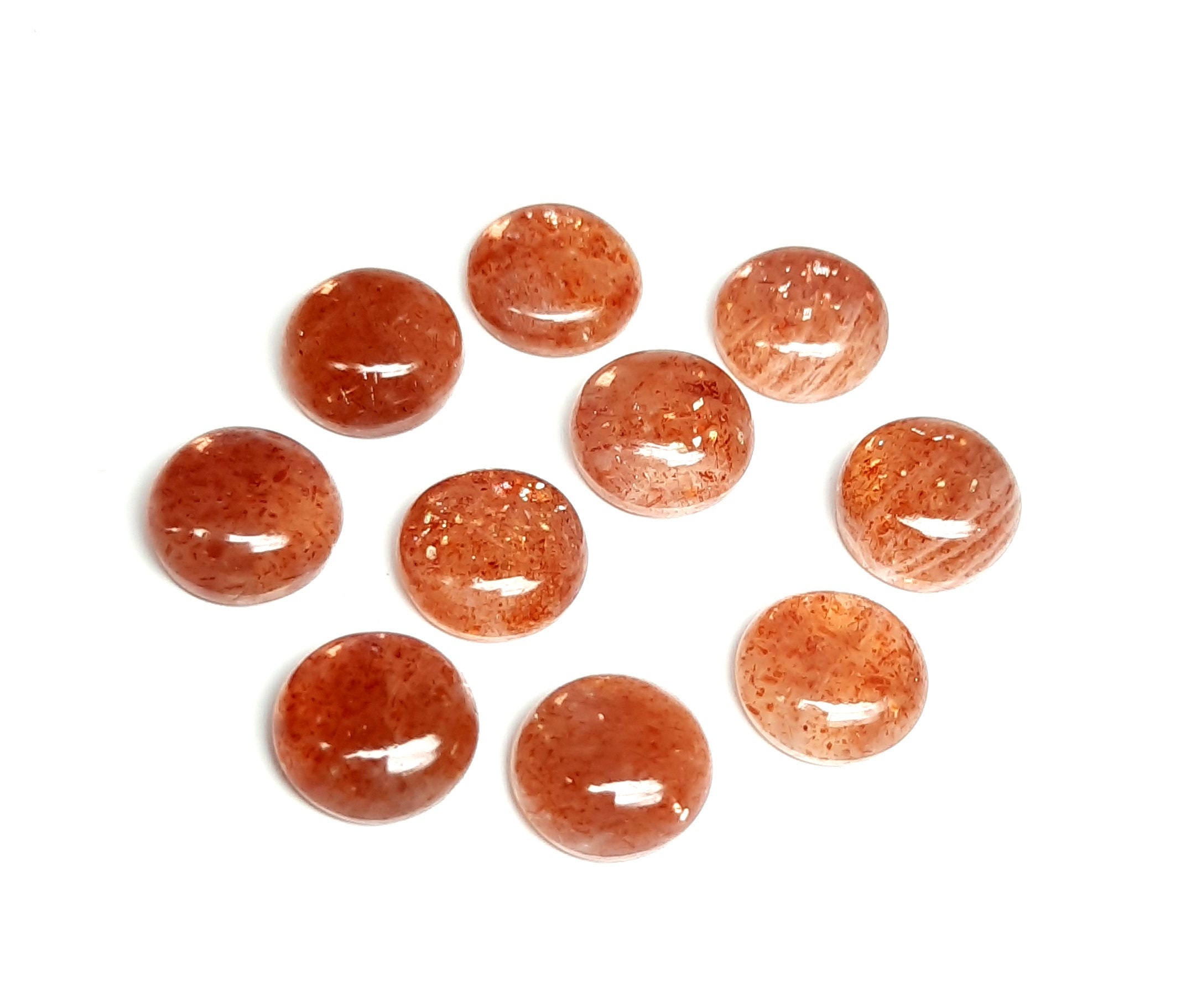 Natural Sunstone Round Cabochon Lot Amazing Quality Sunstone | Etsy