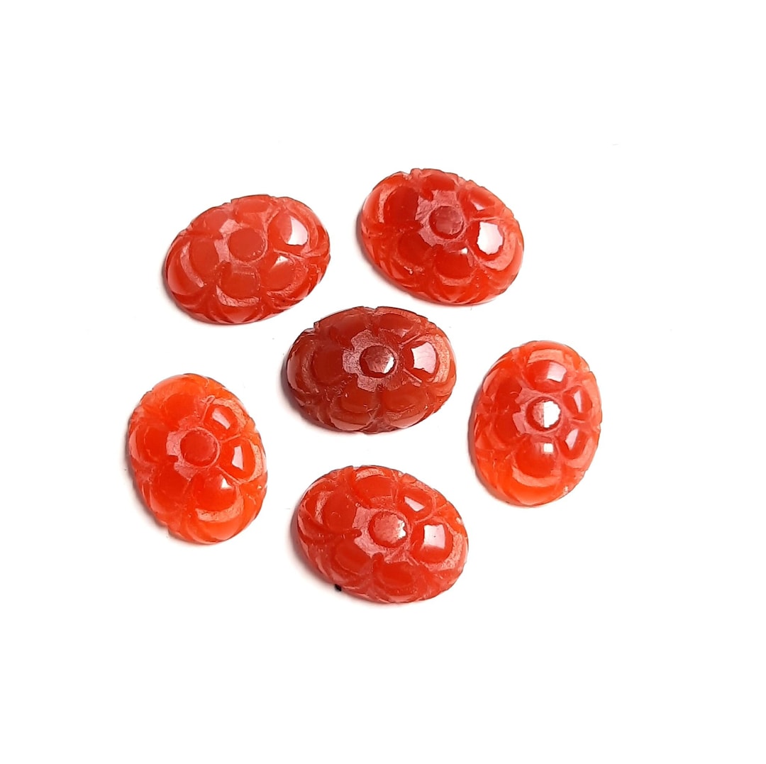 Amazing Quality Red Chalcedony Onyx Oval Carved Natural Red Chalcedony ...