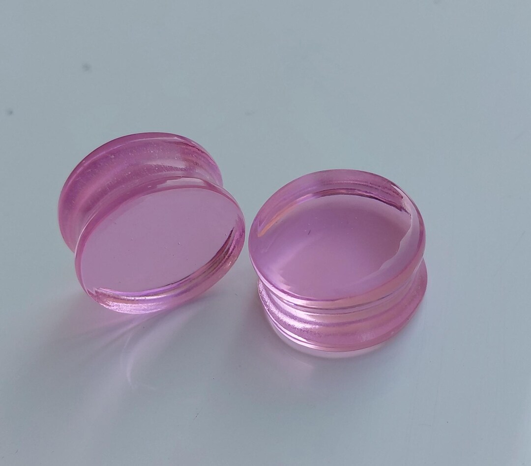 Rose Pink Quartz Gemstone, Tunnel Plug Double Flare Plug Smooth Polish ...