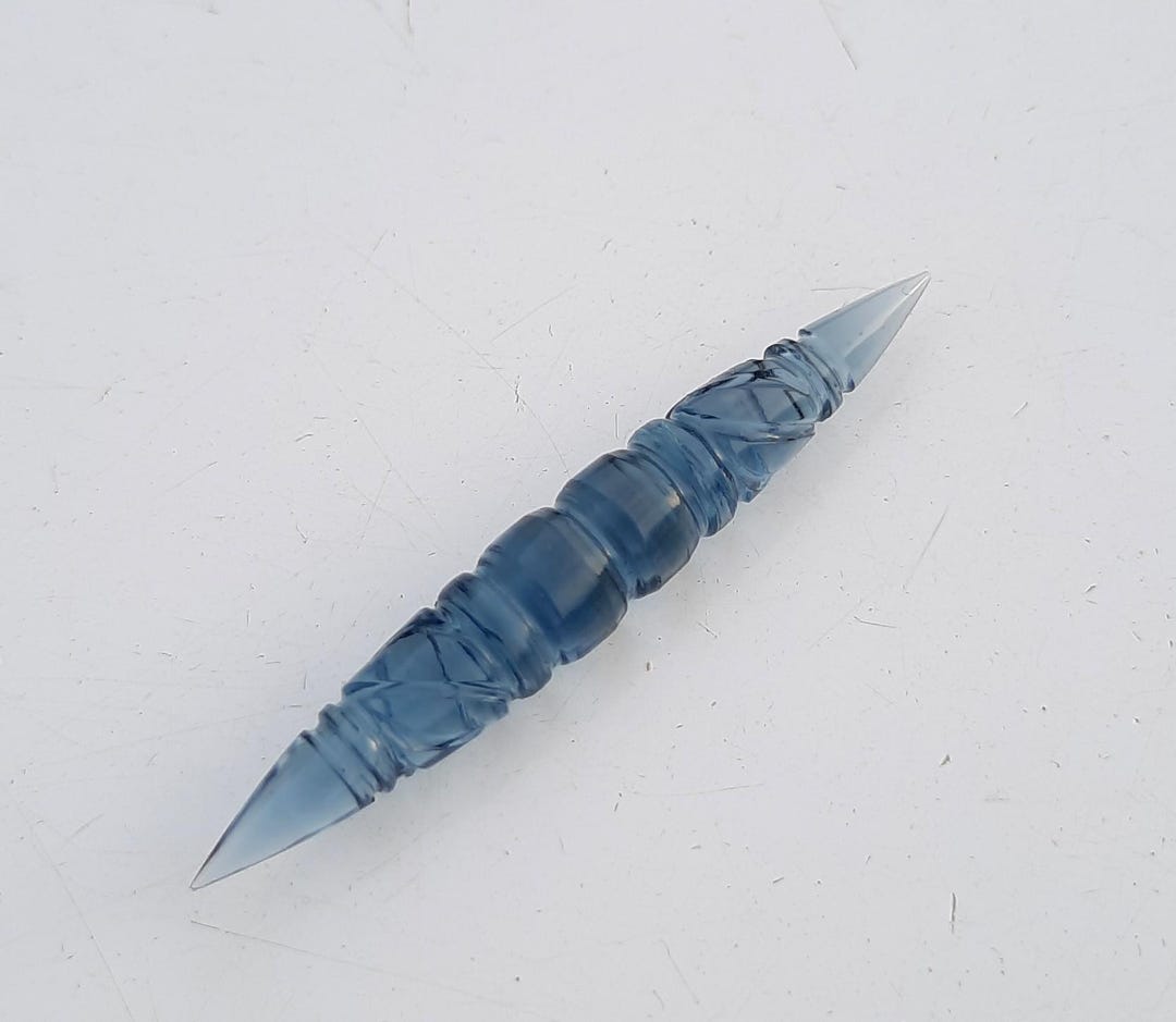 London Blue Quartz Carved Nose Wear Septum Tusk Gemstone, Septum Tusk ...